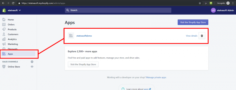 Build a Shopify App with Node.js - eTatvaSoft