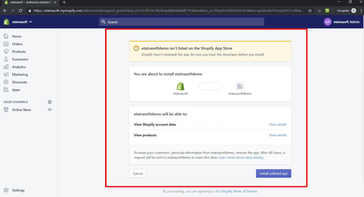 Build a Shopify App with Node.js - eTatvaSoft
